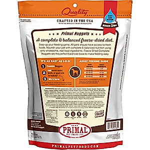 Primal Freeze Dried Nuggets for Dogs Beef, Complete Meal Freeze Dried Dog Food Healthy Grain Free Raw Dog Food, Crafted in The USA (14 oz)