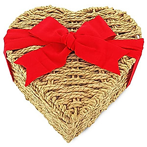 Easter Heart Shaped Gift Basket, Premium Assorted Nuts, Hazelnuts, Almonds, Walnuts, Brazil Nuts, With Unique Heart Shaped Basket Romantic Arrangement