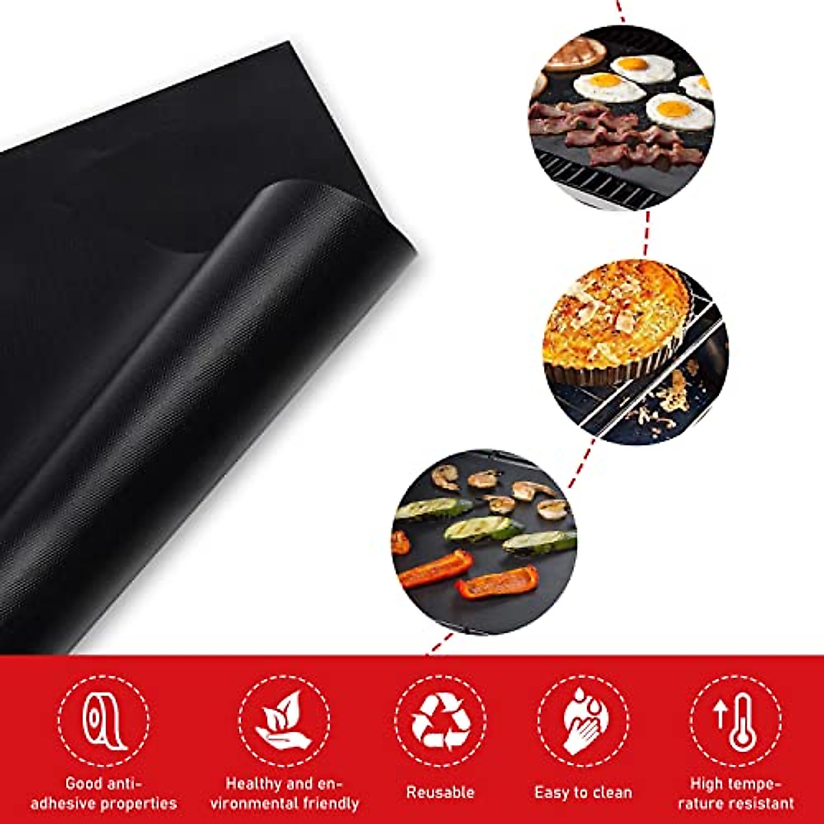 RENOOK Oven Liners for Bottom of Oven, 2 Pack Non-Stick Heavy Duty Oven Mat Set, 15.75"x 23" BPA and PFOA Free Oven Floor Protector Liner, Kitchen Friendly Cooking Accessory