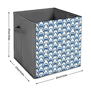 Shark Pattern Collapsible Storage Bins Basics Folding Fabric Storage Cubes Organizer Boxes with Handles