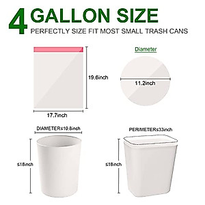 Drawstring Small Trash Bags, Magesh 4 Gallon Trash Bag Drawstring Extra Thick, Small Garbage Bags 4 Gallon Unscented, Quick Cinch for Bathroom Kitchen Office Small Can, 44 Count, White