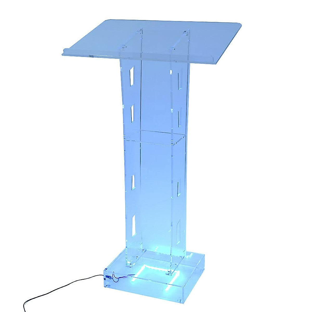 Acrylic Clear Lectern Mobile Acrylic Podium Pulpits Conference Lectern Professional Portable Presentation Podium for Churches,Weddings, Office and School Classrooms (Style C)