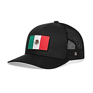 HAKA Mexico Hat – Mexican Flag Trucker Hat Baseball Cap Snapback Golf Hat (Black)