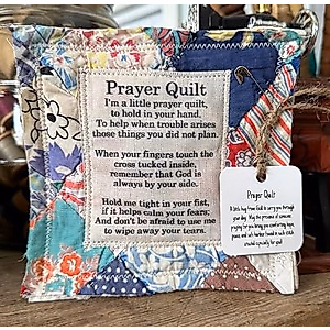 Colorful Handmade Prayer Quilt with Cross and Symbolic Poems - Perfect for You, Your Friends and Family.