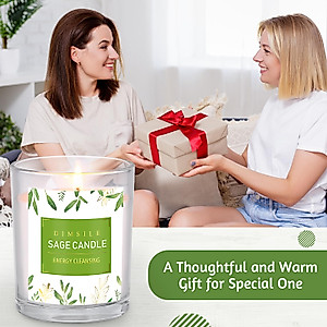 2 Pack Sage Candles for Cleansing 3.5oz Natural Soy Wax Candles Scented Candles Bulk for Cleansing House Energy and Meditation Long Lasting Sage Candle Gifts Set