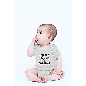 CBTwear I Love My Grandma & Grandpa Baby Bodysuit Adorable Romper Clothing Funny Cute Infant Outfit (Newborn, Heather Grey)