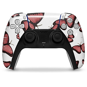 WraptorSkinz Skin Wrap compatible with Sony PS5 DualSense Controller Butterflies Pink (CONTROLLER NOT INCLUDED)
