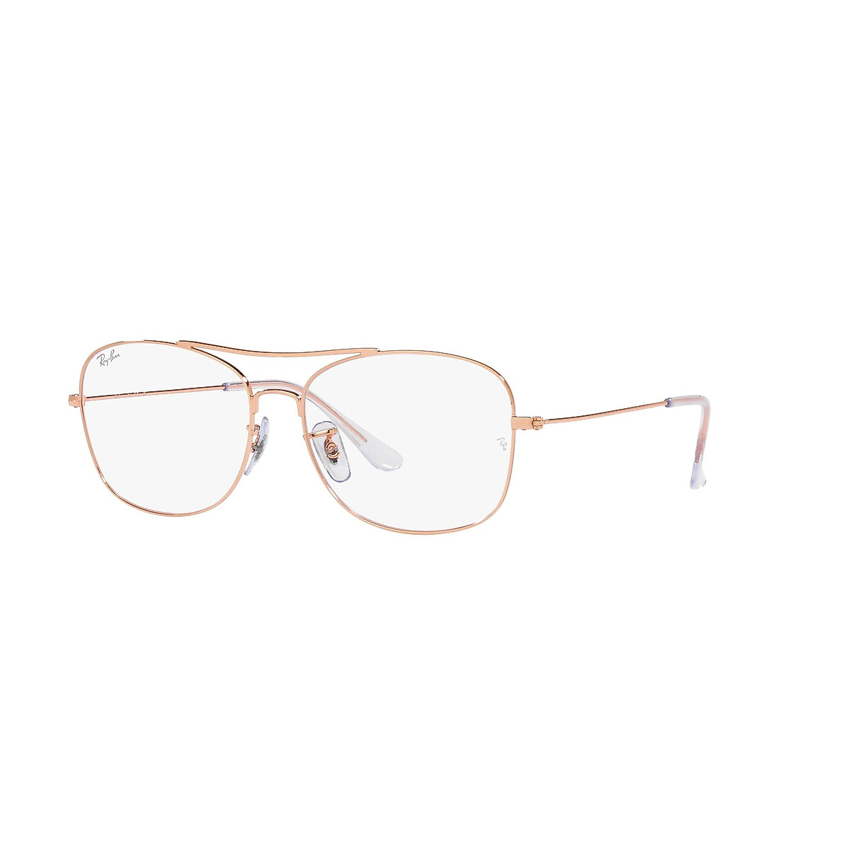 Ray-Ban RX6499 Square Prescription Eyewear Frames, Rose Gold/Demo Lens, 55 mm
