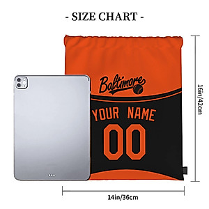 INAOO Drawstring Bags Baltimore Personalized Backpack Gifts for Men Women