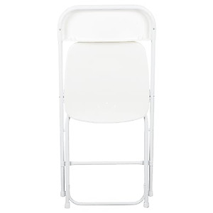 Flash Furniture Hercules Series Plastic Folding Chair - White - 650LB Weight Capacity Comfortable Event Chair - Lightweight Folding Chair