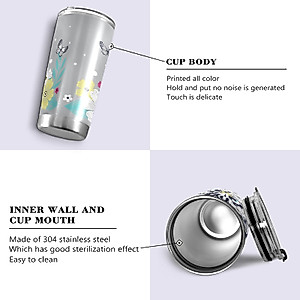 SLHKPNS Cute Kitten Butterfly Stainless Steel Tumbler with Lid and Straw Cat Vacuum Insulated Water Bottle Double Walled Travel Coffee Ice Cup for Cold Hot Drinks Home Office Car School 20 OZ