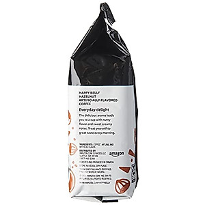 Amazon Brand - Happy Belly Hazelnut Flavored Ground Coffee, Medium Roast, 12 Ounce