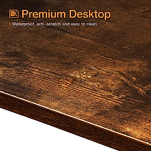 ODK 47” Bar Table, Bar Height Pub Table, Counter Height Table, Rectangle High Top Kitchen & Dining Tables with Sturdy Legs & Easy-to-Clean Top & 10 Min Quick Assembly, Indoor use, Rustic Brown