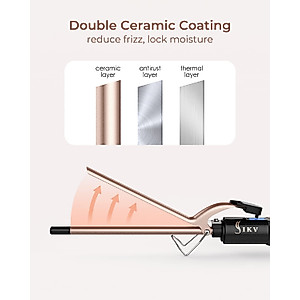 Small Curling Iron 3/8 Inch, Thin Curling Wand for Short Hair, 9mm Long Barrel Ceramic Hair Curling Iron