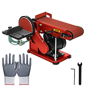 Happybuy Belt Disc Sander 4x36inch and 6inch Disc, Benchtop Disc Sander 375W,Disc Combo Sander with Built-In Dust Collection,Bench Sander for Woodworking