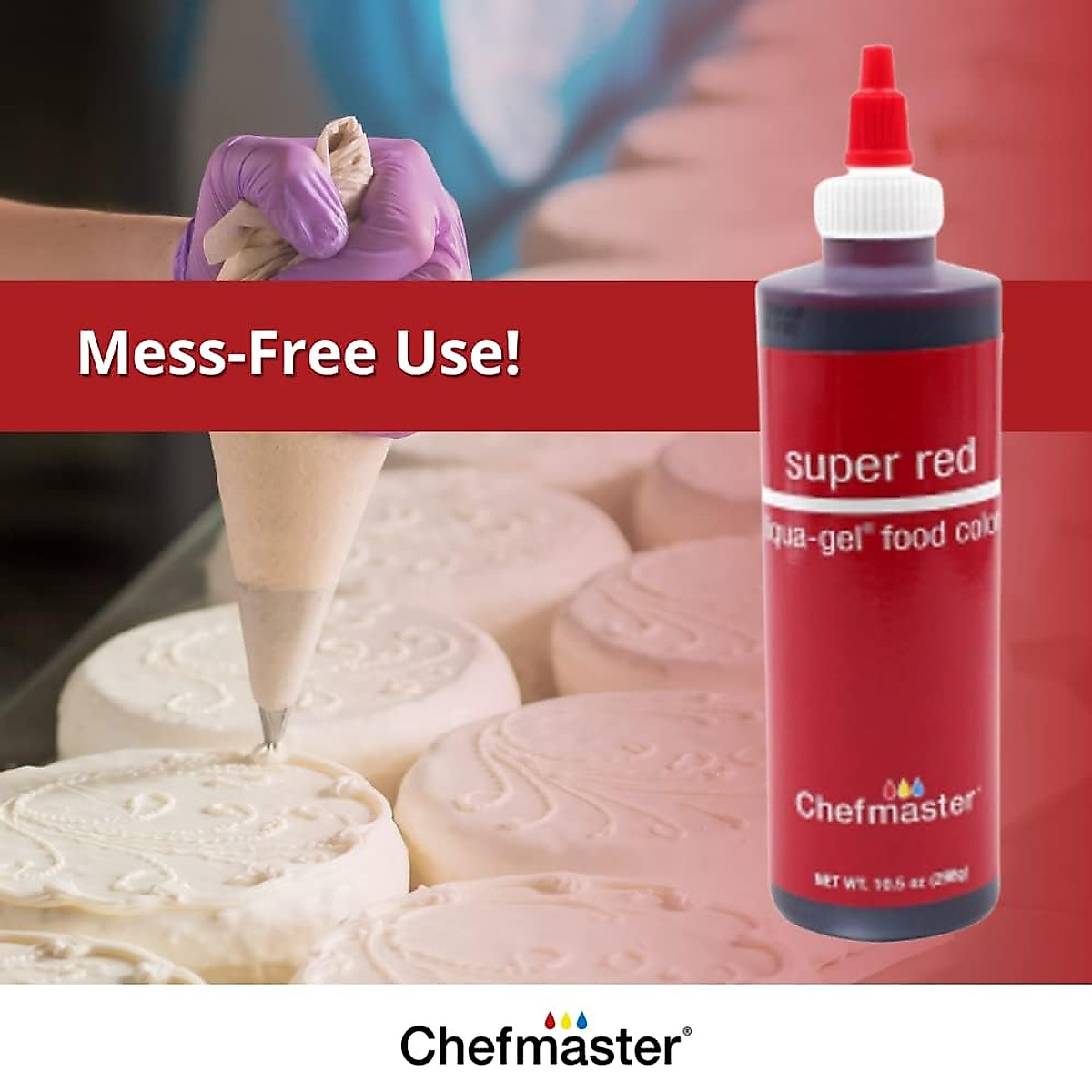 Chefmaster Liqua-Gel Food Color, 10.5-Ounce, Super Red