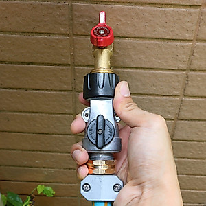 STYDDI Full Flow Garden Hose Shut Off Valve, Metal High Flow Water Hose Shut Off Connector with Cap Type Valve, Single Full-Flow Hose Shutoff Valve, 3/4" GHT, 2 PCS Silver and Black