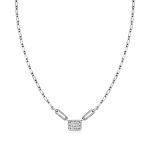 Ross-Simons 0.50 ct. t.w. Diamond Cluster Necklace in Sterling Silver. 18 inches
