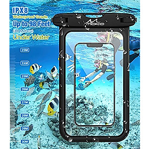 MoKo Large Waterproof Phone Pouch, 9.45 * 6.1 Inch Waterproof Phone Holder Dry Bag for iPhone 13/13 Pro Max/iPhone 12/12 Pro Max/11 Pro Max, X/Xr/Xs Max/SE 3, Black
