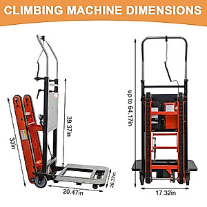 ZLPOWER 441lbs Electric Stair Climbing Dolly Hand Trucks with Removable Extension Tray 400W Powerful Motor Battery Powered Folding Stair Climber Dolly Truck for Moving Furniture Logistics Warehouse