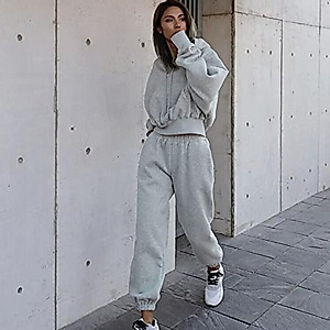 Womens Oversized t Shirts Western Outfit for Women for Leggings Wool Cardigan Women Fall Sweaters for Women 2023 Slim Fashion y2k Outfits Pullover Sweater Tops Hoodies Sweatshirts Cardigan Gray Zip