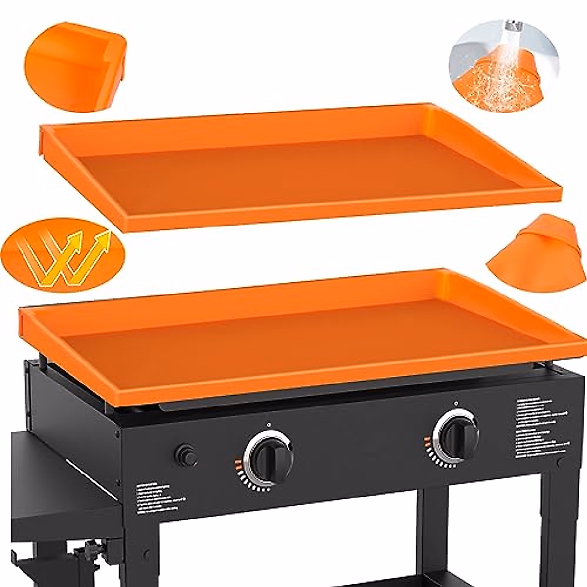 WADEO 28" Griddle Mat for Blackstone, Upgraded Edge Covering Design- Blackstone Griddle Accessories, Protect Your Griddle from Rodents, Insects, Debris and Rust (28 Inch - Fully Hemmed)