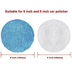 SIQUK 12 Packs Car Polisher Pad Bonnet Set (5 to 6 Inches) Including 10 Packs Microfiber Car Polishing Bonnet and 2 Packs Waxing Bonnet for Car Polisher