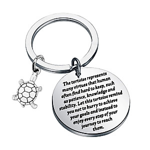 ENSIANTH Tortoise Keychain Tortoise Lover Gift Turtle Keychain Inspirational Gift for Friend (Tortoise Keychain)