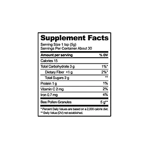 Beekeeper's Naturals - 100% Raw Bee Pollen Granules, Natural Preserved Enzymes, Source of Vitamin B, Minerals, Amino Acids & Protein - Paleo & Keto Friendly, Gluten Free (5.2 oz)