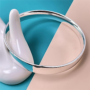 925 Sterling Bangle Bracelet Fashion Jewelry Water Drop Chunky Bangles for Women