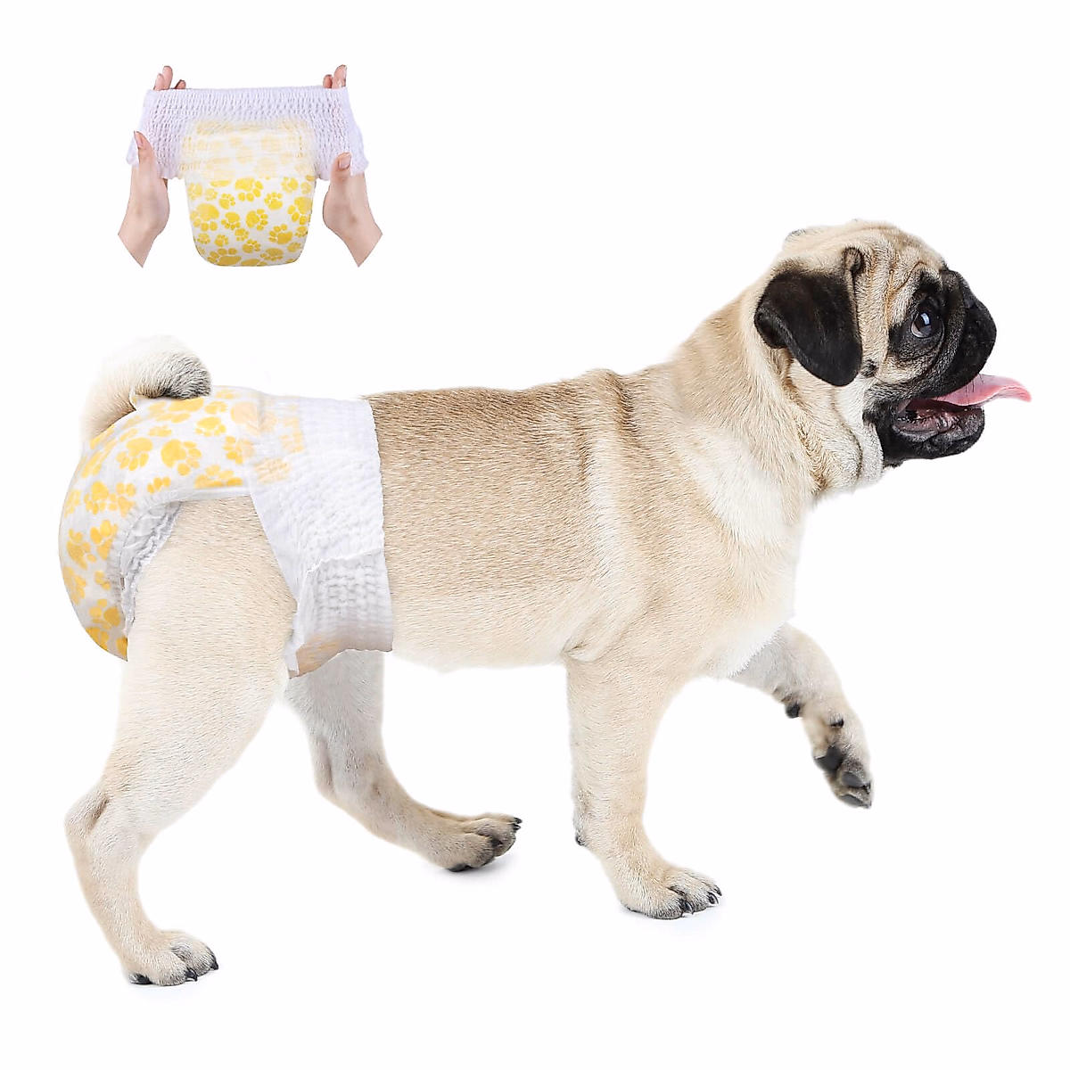 Dono Dog Diapers Female with Stretchy Waist-28Pcs, Disposable Full Wrap Female Puppy Dog in Heat Period Diapers, 360° Leak-Proof Super Absorbent Doggie Puppy Diapers for Small Medium Large Dogs