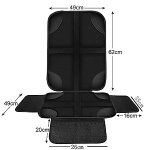 RAIFUJOIE Car Seat Protector for Kids 2 Pack with Non-Slip Function and Seat Side Wings Made of Anti-Stain and Water Proof Durable Oxford and PVC Material Suitable for Most Vehicles