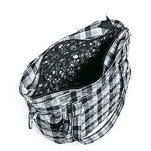 Vera Bradley Women's Cotton Glenna Satchel Purse, Kingbird Plaid, One Size