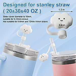 MLKSI Straw Cover Set for Stanley Cup Accessories, Inculding Replacement Straw - Straw Topper - Tumbler Lid - Silicone Boot and Brush for Stanley 40 oz Tumbler with Handle Stanley Tumbler Accessories