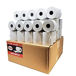 (50 Rolls) 3 1/8 x 230 Thermal Paper Receipt Rolls (55 GSM - Honeycomb Core) Fits All POS Cash Registers Printers BPA Free - BuyRegisterRolls