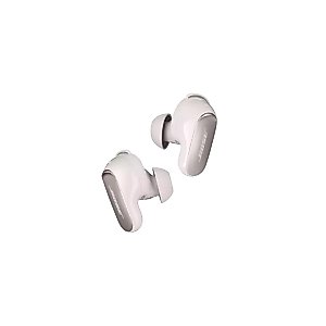 Bose QuietComfort Ultra True Wireless Bluetooth Adjustable Noise Cancelling Earbuds, Spatial Audio, Up to 6 Hours of Play Time, White Smoke Bundle with Fit Kit