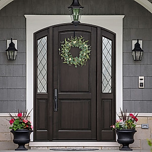 Starryle 20inch Eucalyptus Wreaths for Front Door Decor Spring Summer Wreath Artificial Eucalyptus White Berry Green Wreath for Porch Farmhouse Home Festival Wedding DIY Decoration