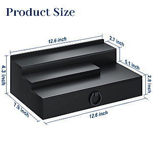 WINKINE Cologne Organizer for Men, Acrylic Display Stand Shelf, Perfume Organizer for Dresser, Cologne Stand with Hidden Compartment and Drawer, Cologne Holder Tray Shelf, Fragrance Organizer, Black