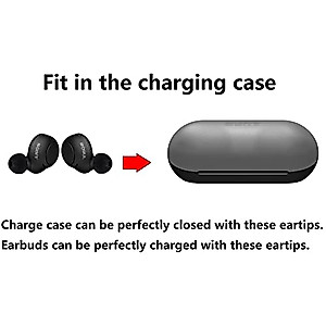 BLLQ Ear Tips Replacement for Sony Earbuds WF WI MDR Series Silicone Earbuds Eartips Compatible with Sony in-Ear Earphone WF-1000XM4 WF-SP800N WF-1000XM3 MDR-XB50AP WI-C310 C200, S/M/L 6 Pairs Black