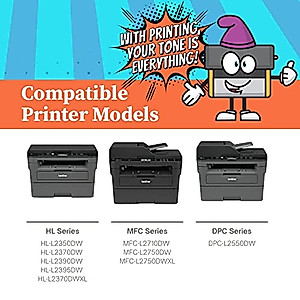 TONERNEEDS TN 760 Toner Cartridge - Black Ink Replacement Cartridges for TN760 & TN730 - Compatible with Select Brother Printer Models - Pack of 2