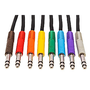 Hosa TTS-845 Balanced Patch Cables, TT TRS to Same, 1.5 ft