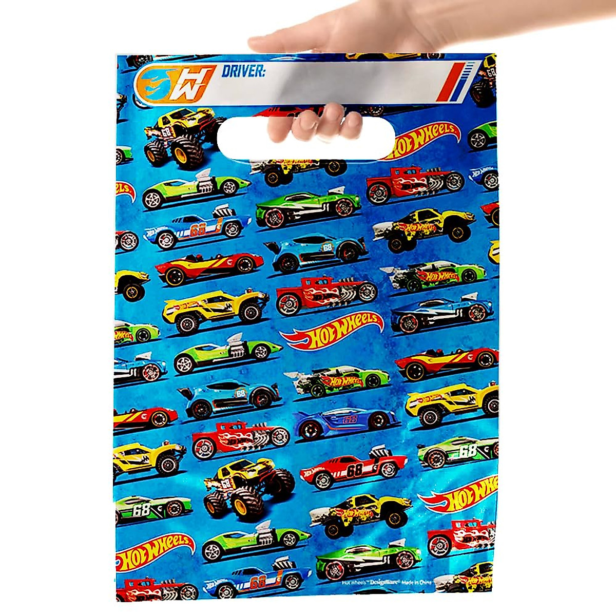 Hot Wheels Wild Racer Folded Loot Bags - 9" x 6.5" (8 Pc.) - Perfect for Birthday Celebrations & Racing Themed Events