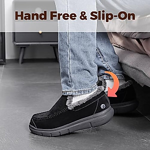 FitVille Extra Wide Men's Slip-on House Slippers - Non Slip Orthopedic Winter Slippers for Wide Feet - Indoor & Outdoor