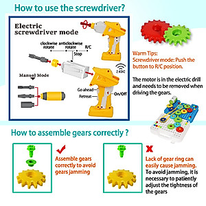 IIROMECI Gears Toys for Kids Ages 4-8, STEM Educational Construction Toys, Super Building Toy Set for Boys and Girls, Engineering Building Blocks Creative Learning Toy Set