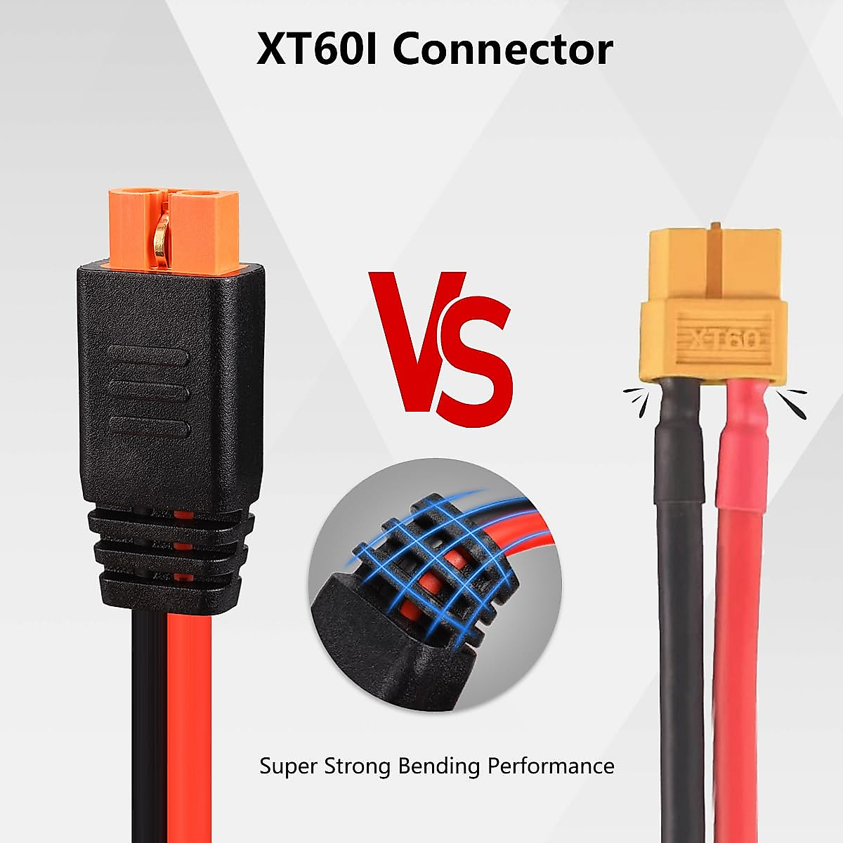 LIOFYN Solar to XT60i Connector Cable 10AWG 2FT Solar Panel Connector to XT60i Charging Cable for RV Portable Power Station Solar Panels