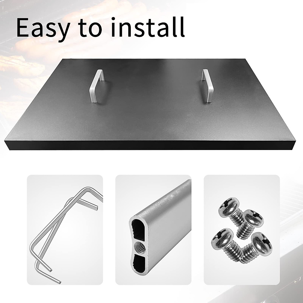 Griddle Hard Cover for 28” Blackstone, Flat Top Grill Lid with 2 Handles for Black Stone, 28 inch Blackstone Griddle Cover Accessories, Flat Top Griddle/Grill Cover