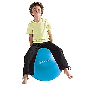 Gaiam Kids Balance Ball - Exercise Stability Yoga Ball, Kids Alternative Flexible Seating for Active Children in Home or Classroom (Satisfaction Guarantee), Blue, 45cm