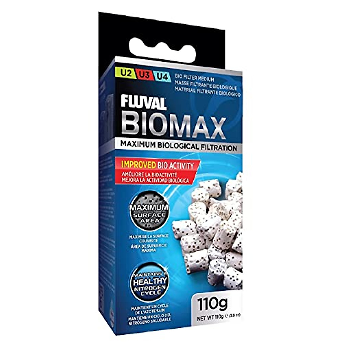 Fluval U3 Underwater Filter Media Replacement Bundle, 2-Pack Foam Pad and BioMax, Filter Media for Aquariums up to 40 Gallons