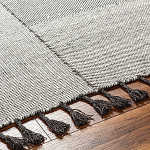 Hauteloom Abhay Wool Living Room, Bedroom Area Rug - Bohemian, Transitional - Light Gray, Taupe, Multi Brown - 8' x 10'