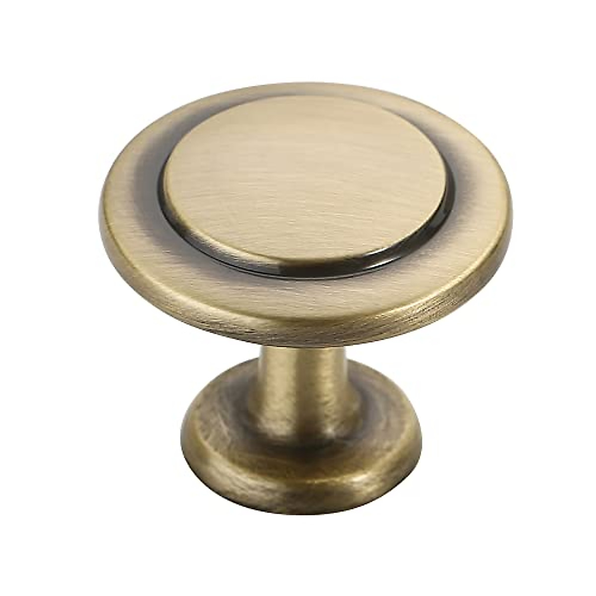 Alzassbg 25 Pack Brushed Antique Brass Cabinet Knobs, 1-1/4 Inch Diameter Kitchen Cabinet Hardware Round Knobs for Cabinets and Drawers AL6012AB